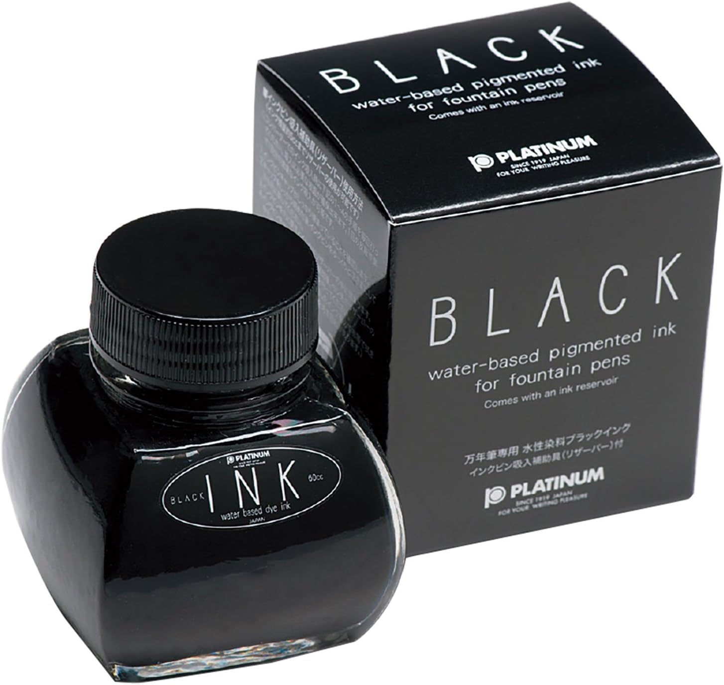 PLATINUM Fountain Pen Ink Bottle 60ml Black – hobbyone.in